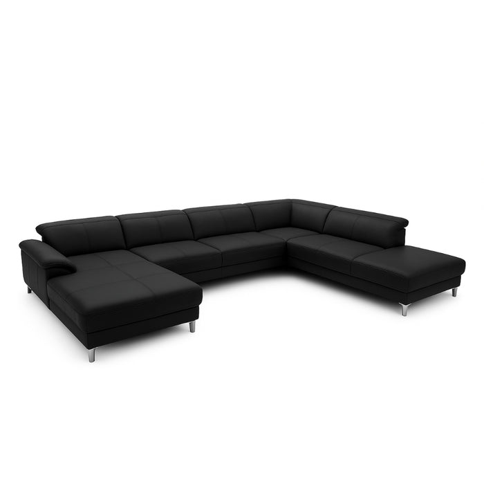 DUE U-shaped extendable corner sofa with adjustable headrests and two ...